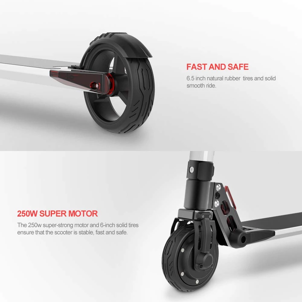 Electric Scooter 6.5inch wheels Foldable City E-Roller White ...